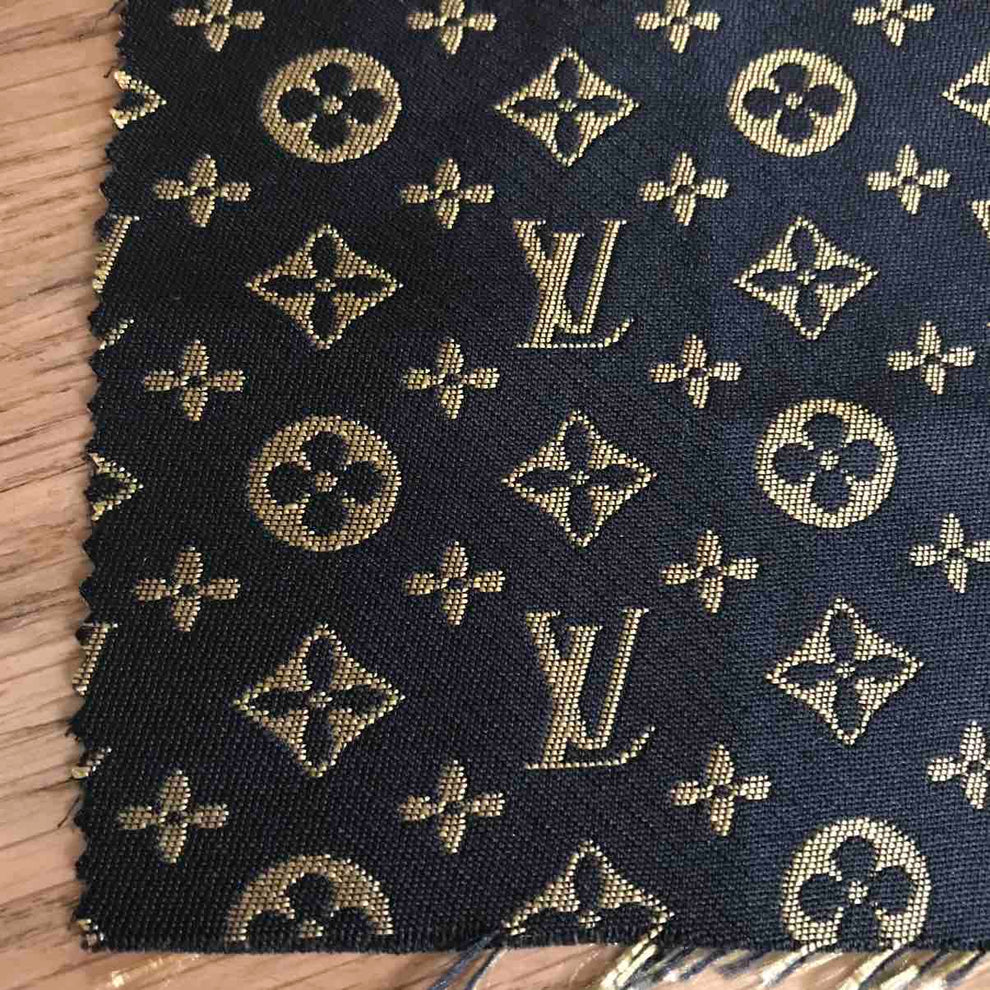 LV Mini Monogram Fabric Gold on Black – FabricViva