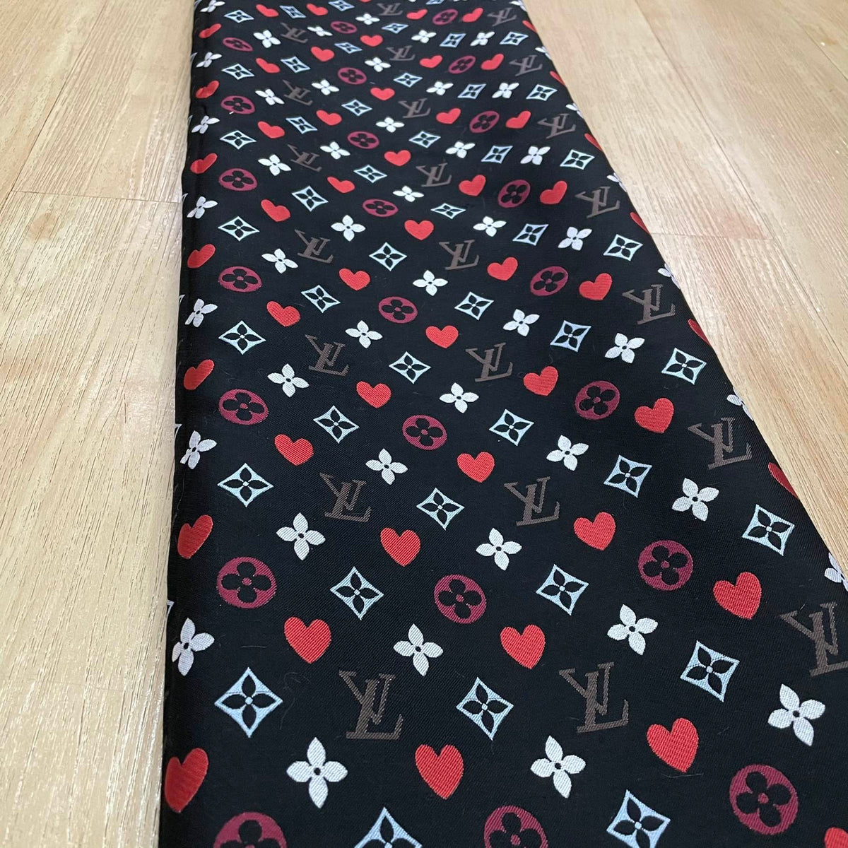 LV Jacquard Fabric Red Heart – FabricViva