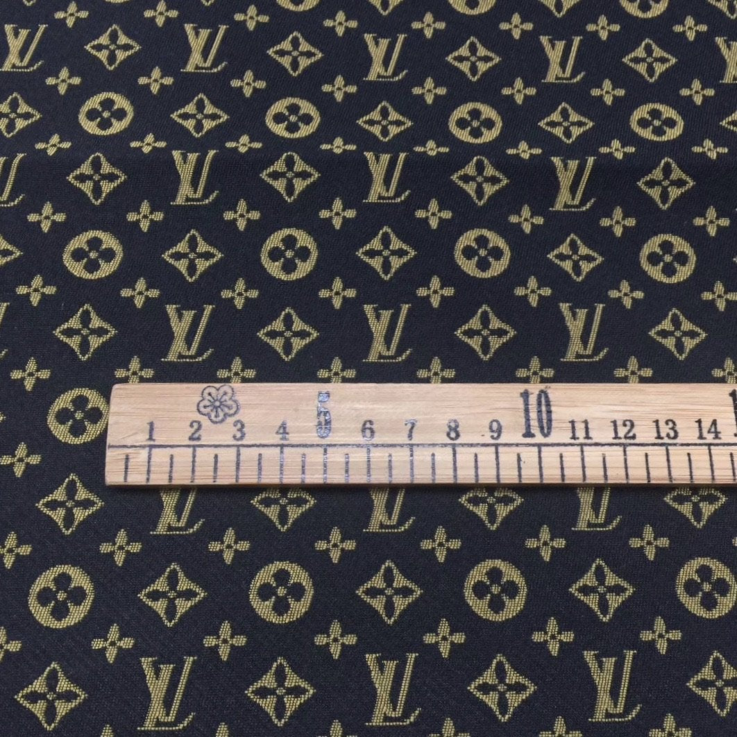 LV Mini Monogram Fabric Gold on Black – FabricViva